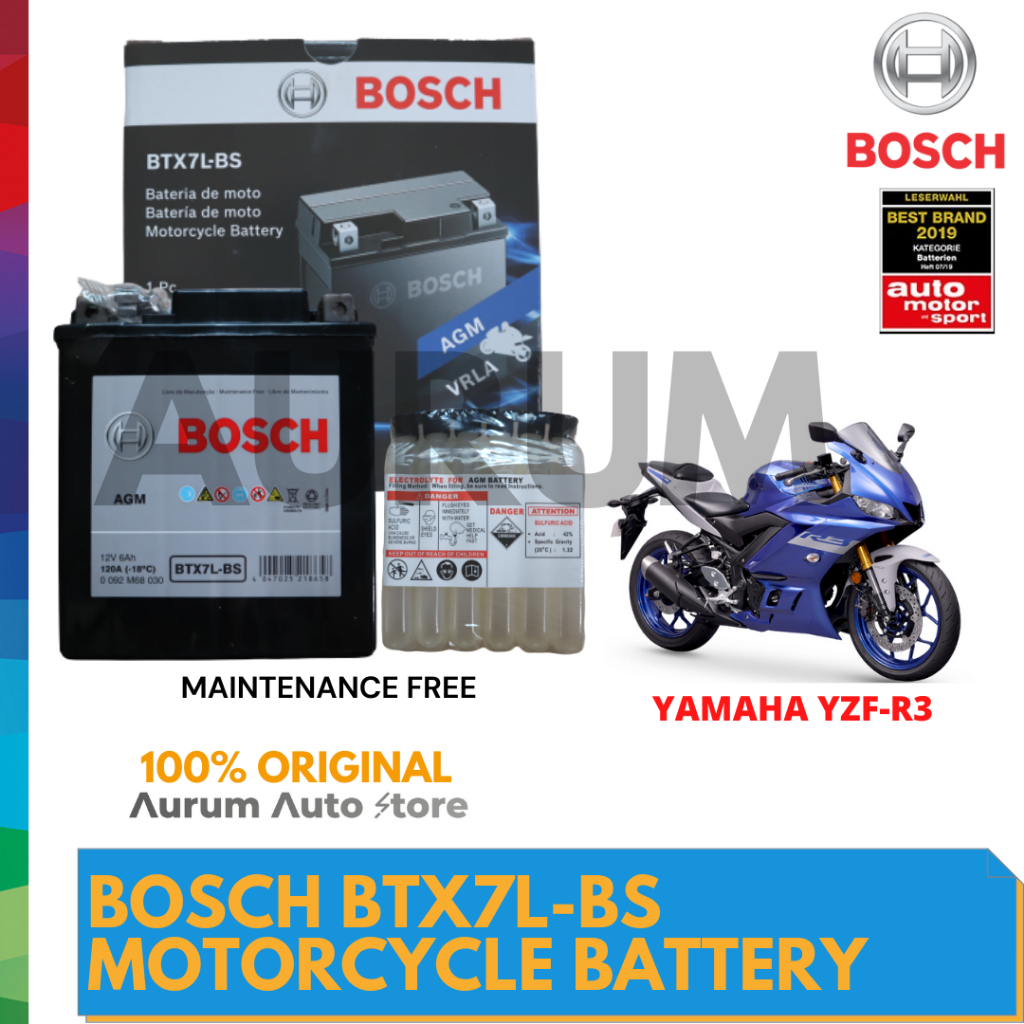 Bosch 7L battery for Yamaha YZF-R3, Bosch Battery | Shopee Philippines