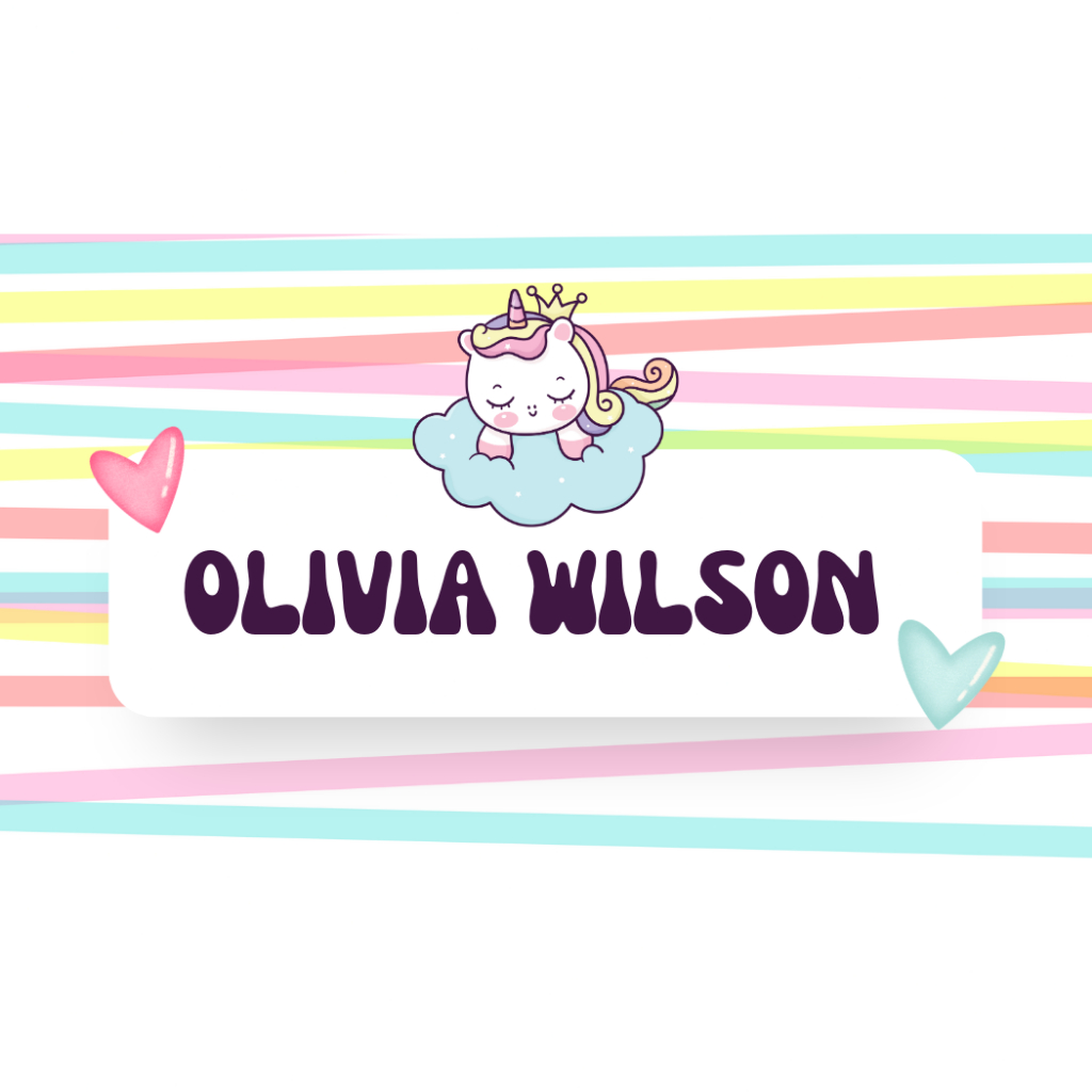 NAME TAG Laminated for school personalized for kids nametag colorful ...