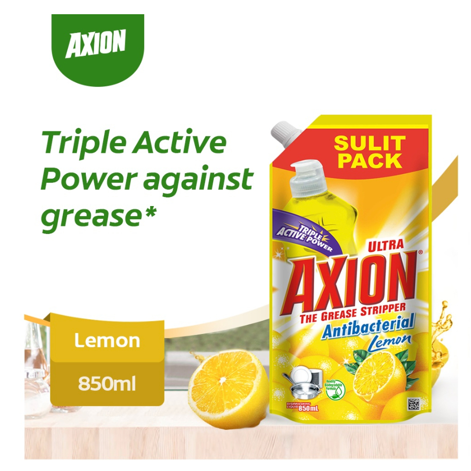 AXION Ultra Triple Active Power Antibacterial Dishwashing Liquid (LEMON ...