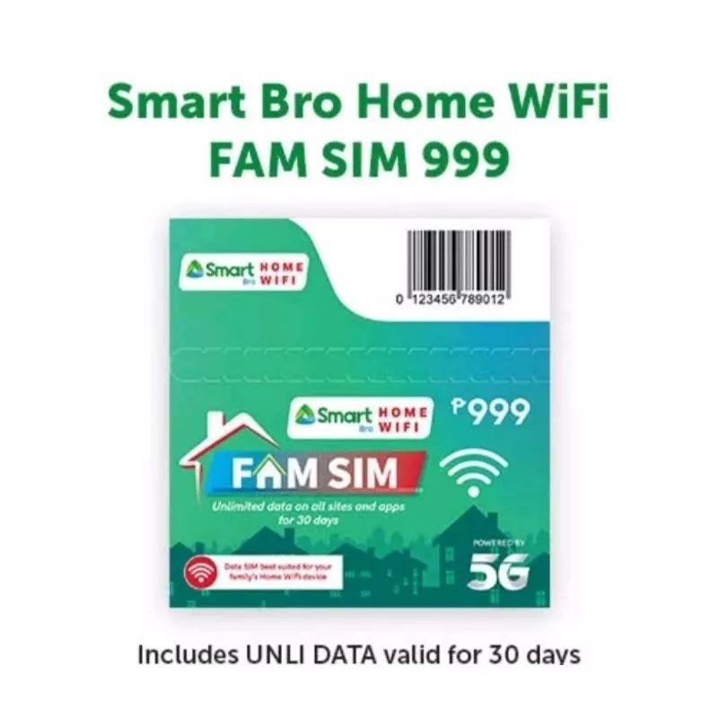 Smartbro Home WiFi Famload SIM with Unlimited Data for 30days | Shopee ...