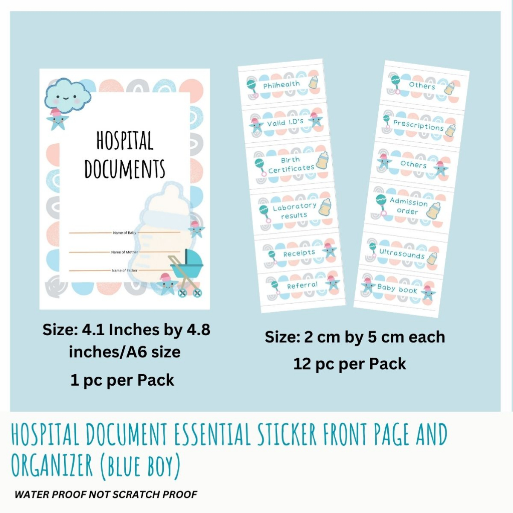 baby, mommy and hospital document essential sticker labels | Shopee ...
