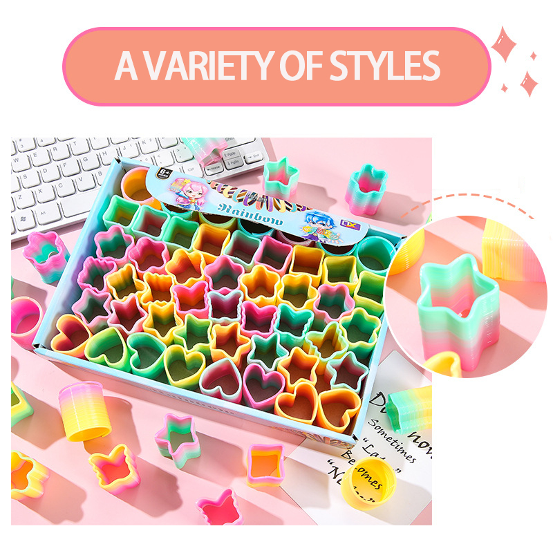 24Pcs Kids Magic Smiley Spring Rainbow Circle Toys Boys and Girls Gift ...