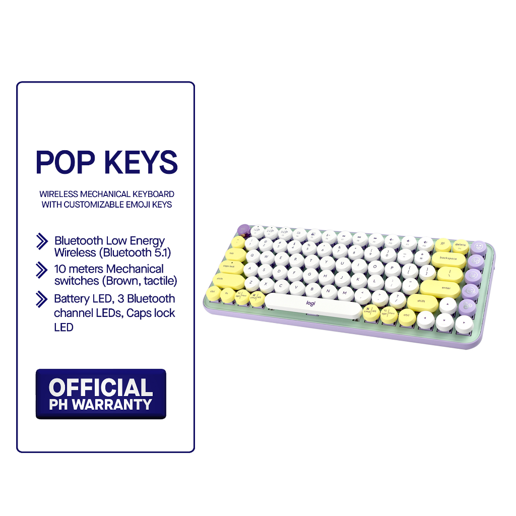 Logitech POP Keys / POP ICON Keys Wireless Mechanical Emoji Keyboard ...