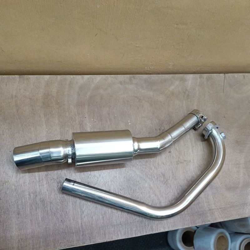 Big Elbow Stainless 51mm inlet with Resonator for Suzuki Raider 150 Fi ...