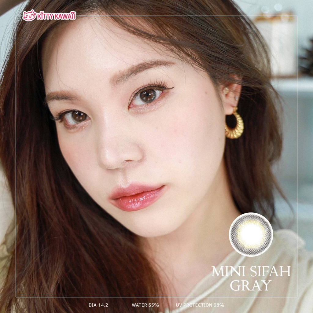 Kitty Kawaii 6 Months Mini Sifah Gray Contact Lens + Free Lens Case ...