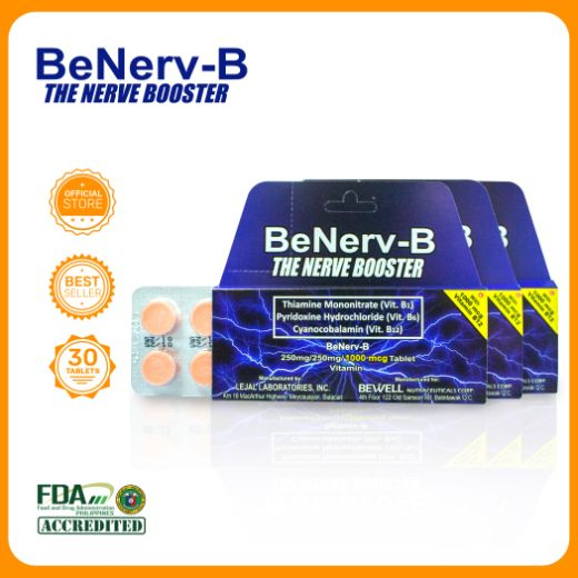 BeNerve-B Vitamin B1 + B6 + B12 3 flaps, 30 capsules | Shopee Philippines