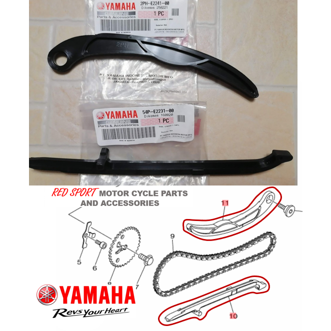 CHAIN GUIDE SET FOR MIO I 125 / MIO SOUL I 125 YAMAHA GENUINE PARTS ...