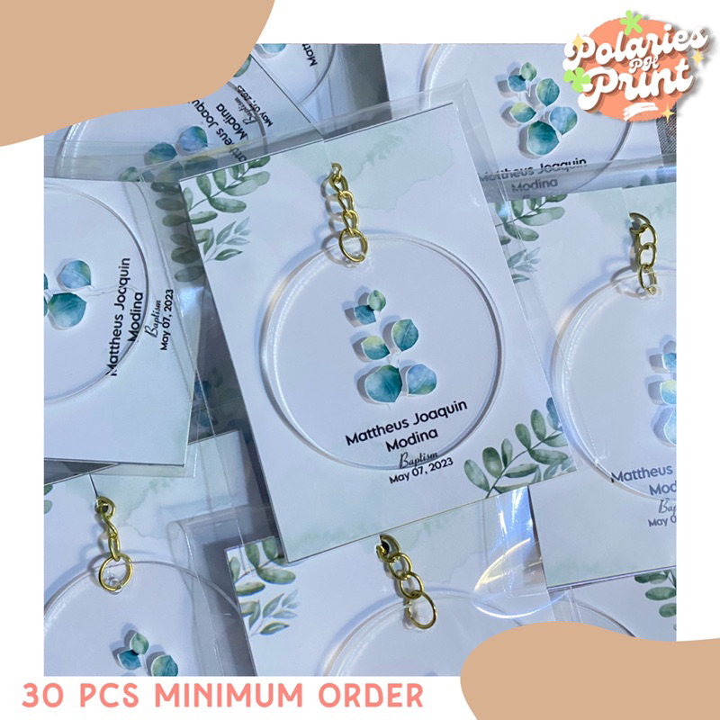 Minimalist Acrylic Keychain for Wedding / Baptismal/Christening ...