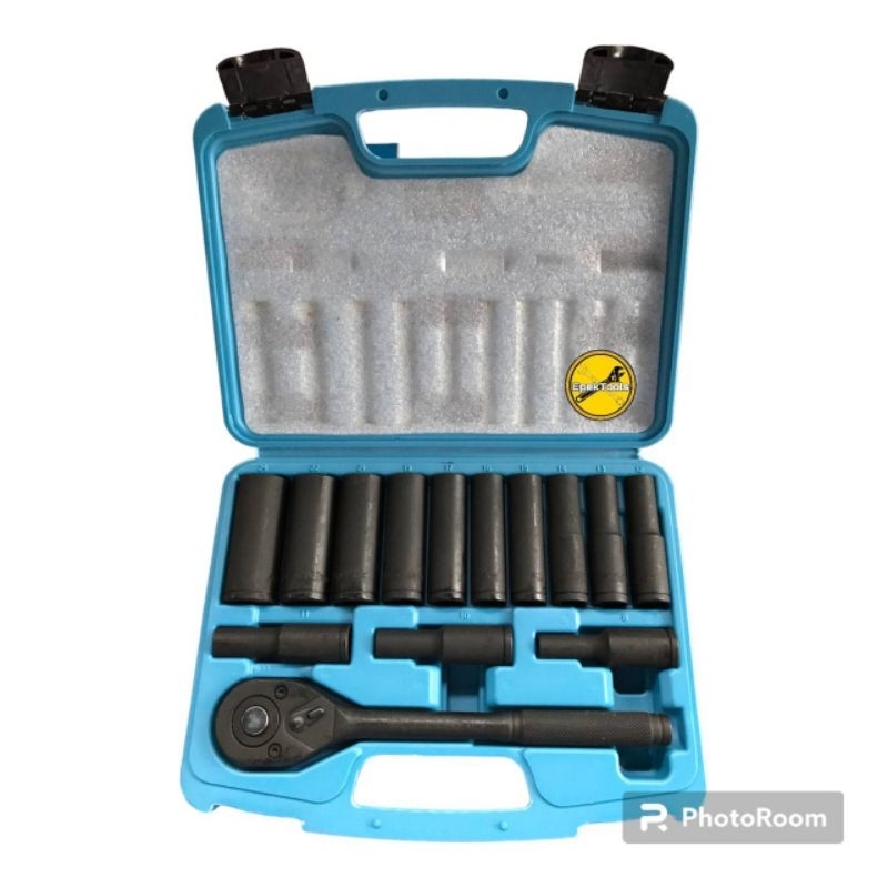 ORIGINAL FLYMAN USA 15PCS 1/2" DEEP SOCKET SET(6pts/12pts) | Shopee ...