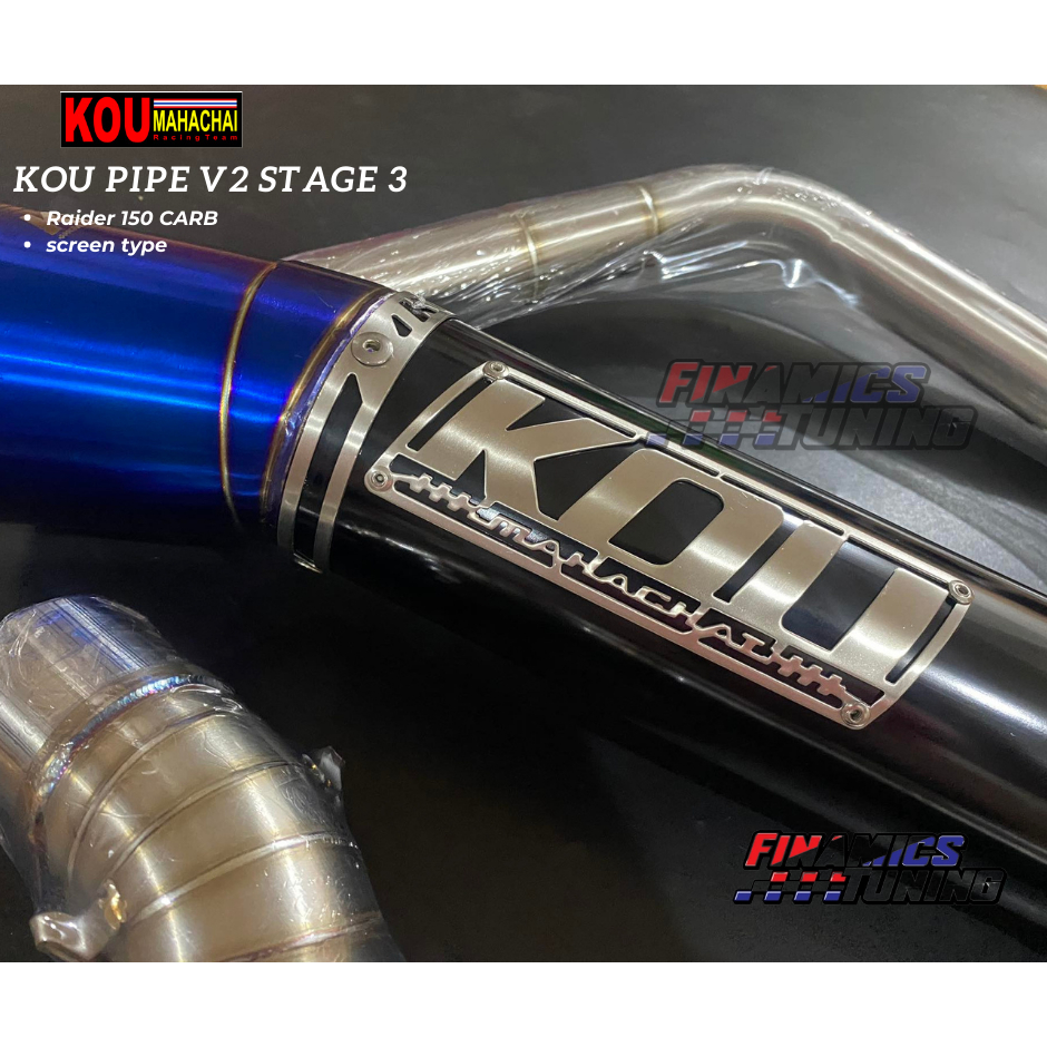 V2 STAGE 3 KOU RACING PIPE RAIDER 150 CARB TYPE KOU MAHACHAI | Shopee ...