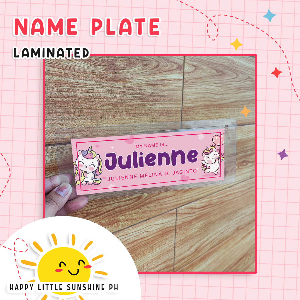 HLSPH | Laminated Customized ID Name Tag, Name Plate for Kids, Toddler ...