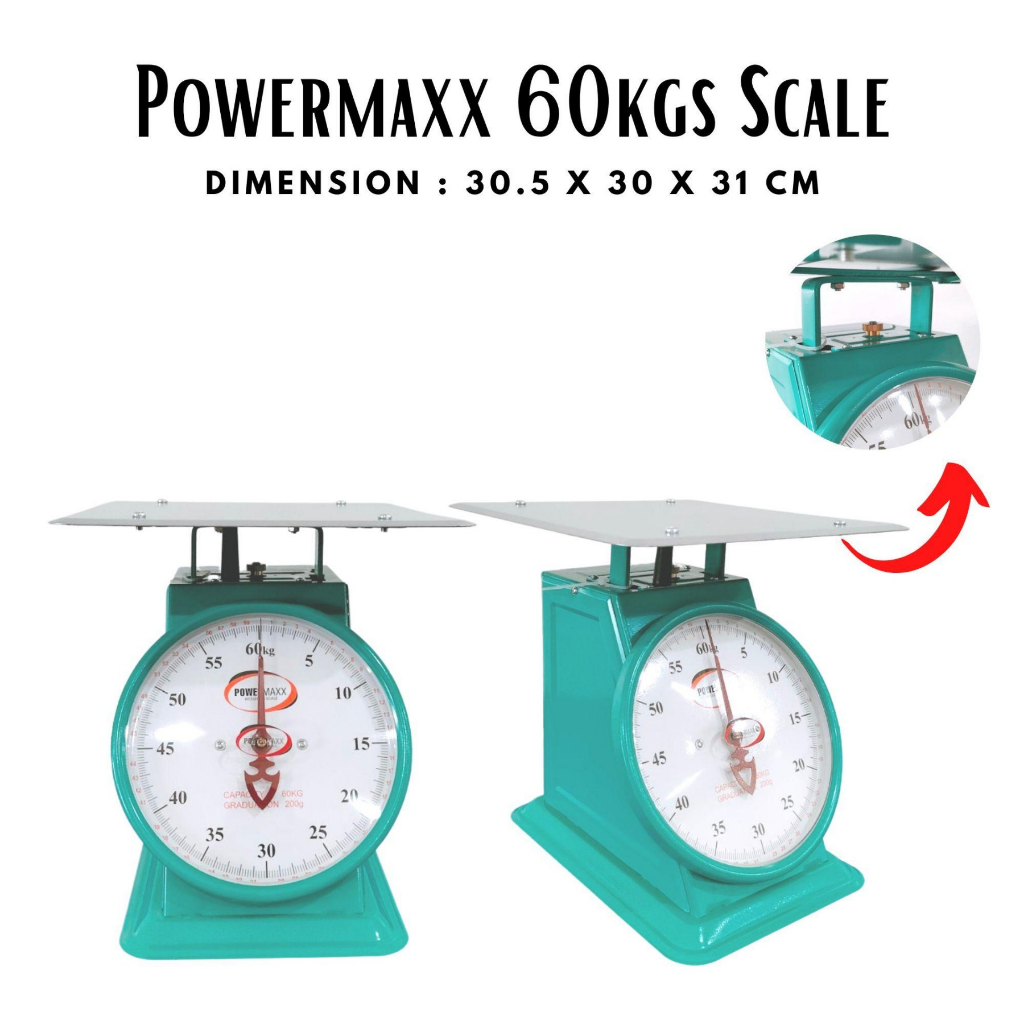 POWERMAXX 60 KILOS WEIGHING SCALE FLAT / TIMBANGAN (1 TIMBANGAN ONLY ...