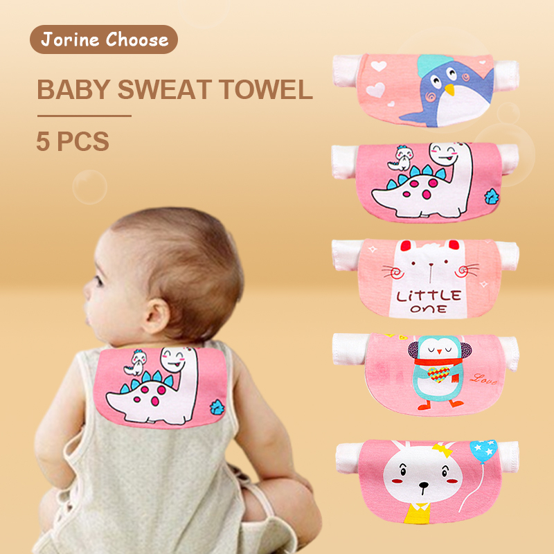 5Pcs Baby Soft Cotton Back Towel Baby Back Towel Sweat Absorber ...