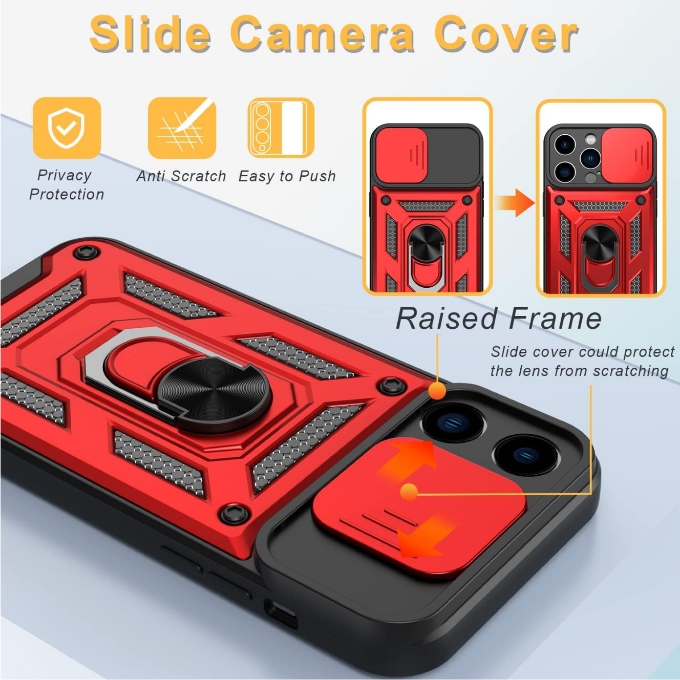 slide armor case for oppo a96 a76 solid hard back casing | Shopee ...