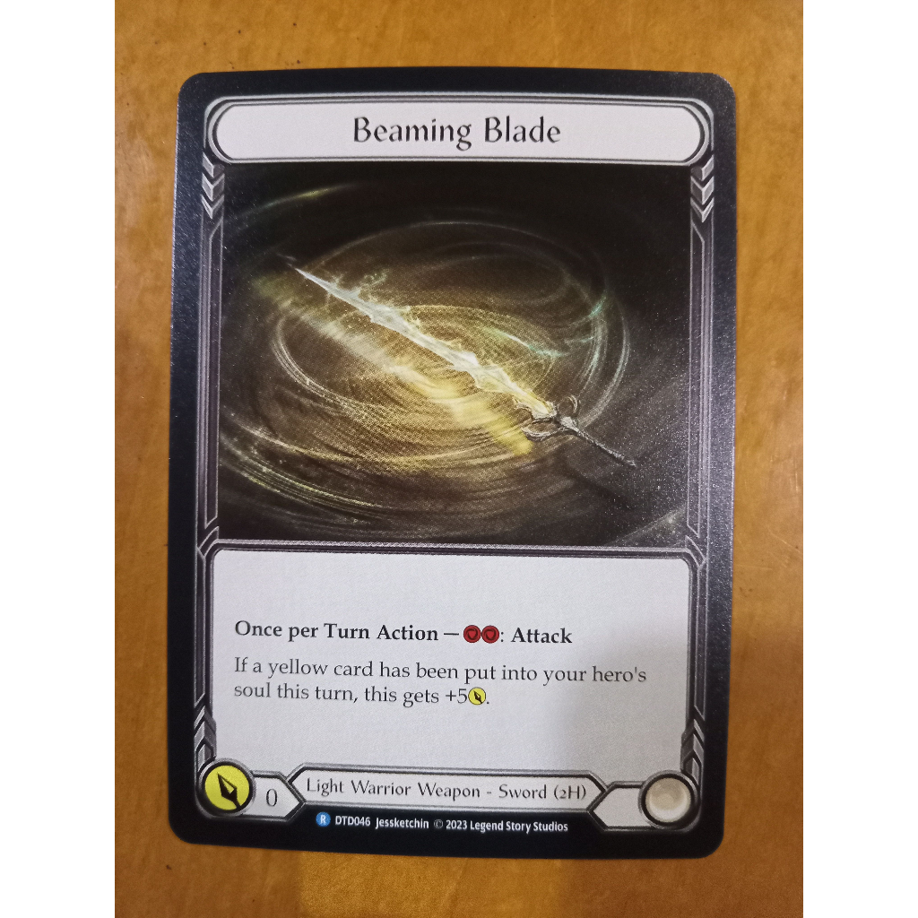 FAB Beaming Blade Rare Dusk till Dawn Flesh and Blood TCG Light Warrior ...