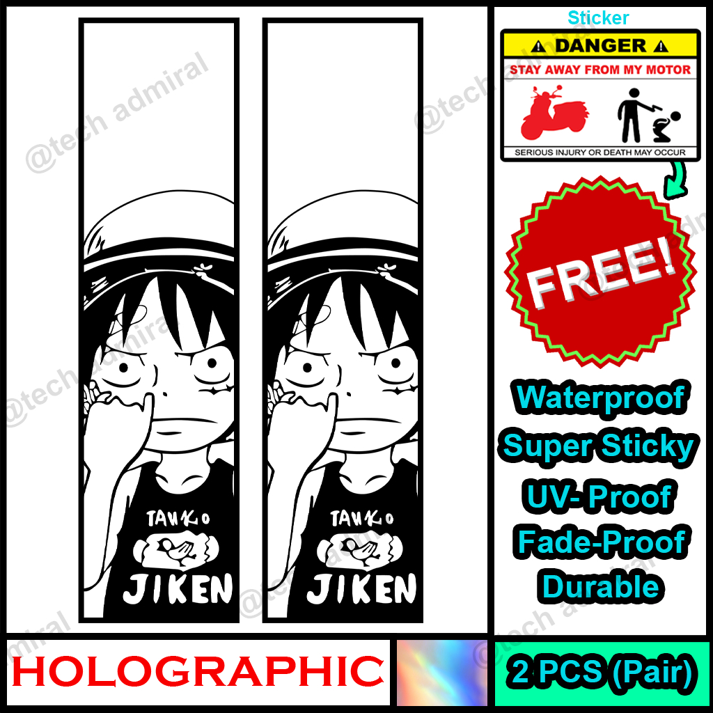 Top Box Sticker Waterproof One Piece Luffy Bully Big Design ...