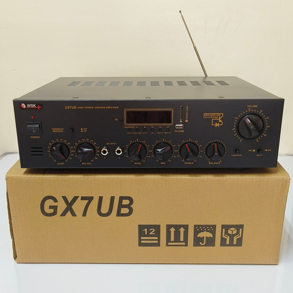 WSK GX-7UB USB/BT/FM Professional Karaoke Stereo Mixing Amplifier ...