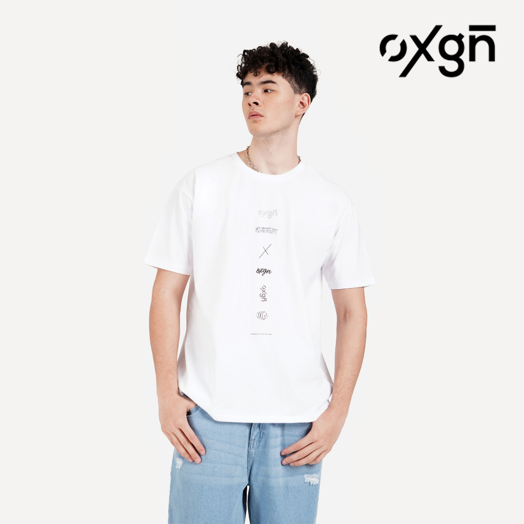 OXGN Logo Graphic Print T-shirt For Men (White) | Shopee Philippines