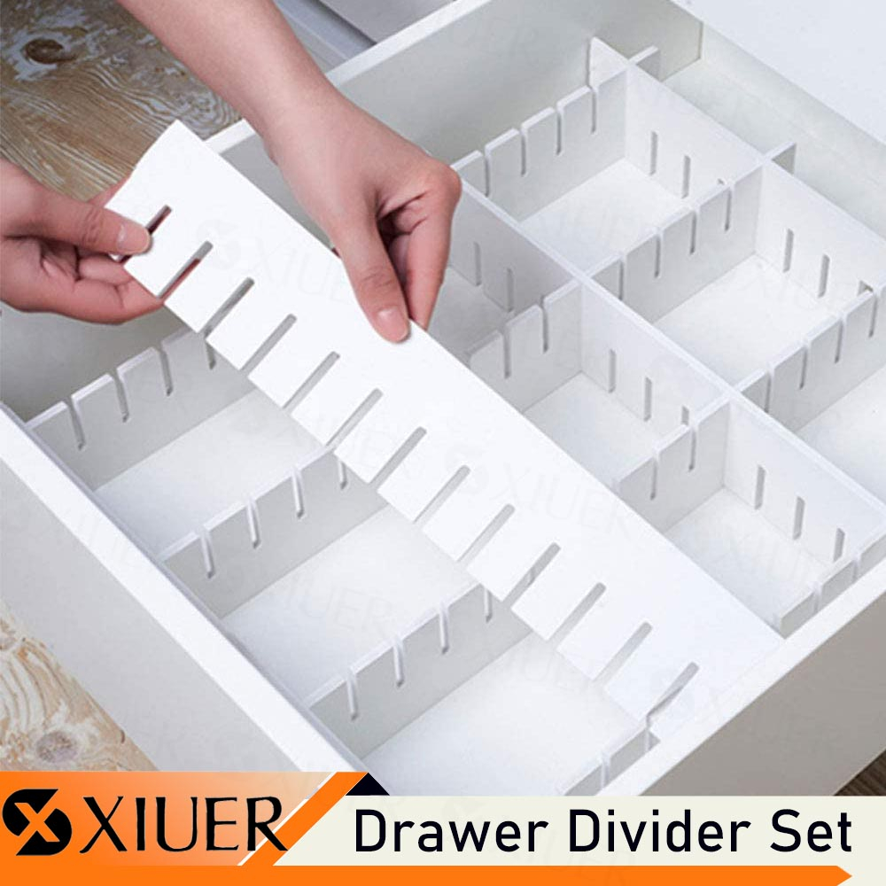 4Pcs Adjustable Drawer Divider Organizer Storage Shelves Partition ...
