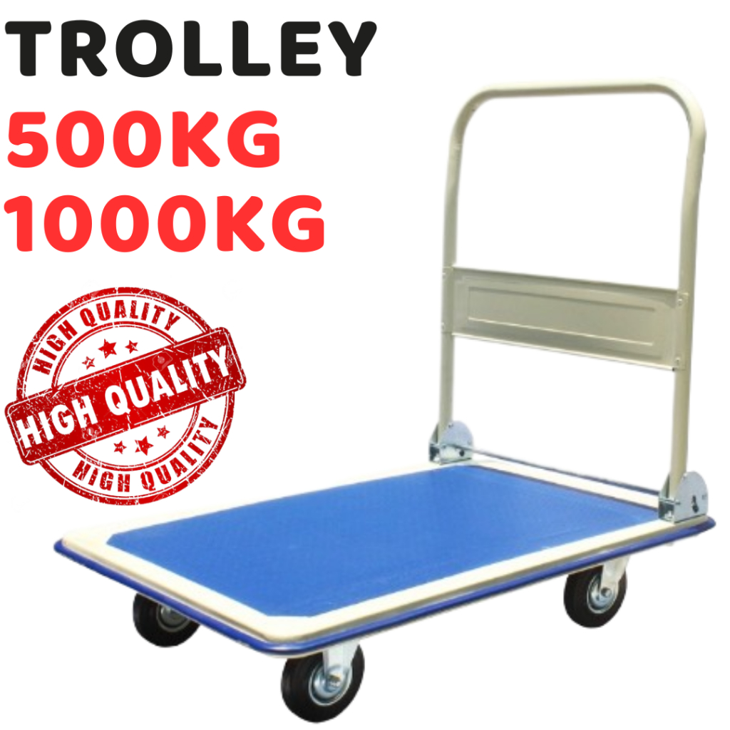 Trolley Portable 500KG Hand Truck Foldable Iron Small Trolley High ...