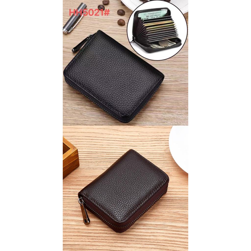 Fashionable Black/Brown Leather Card Holder | Shopee Philippines