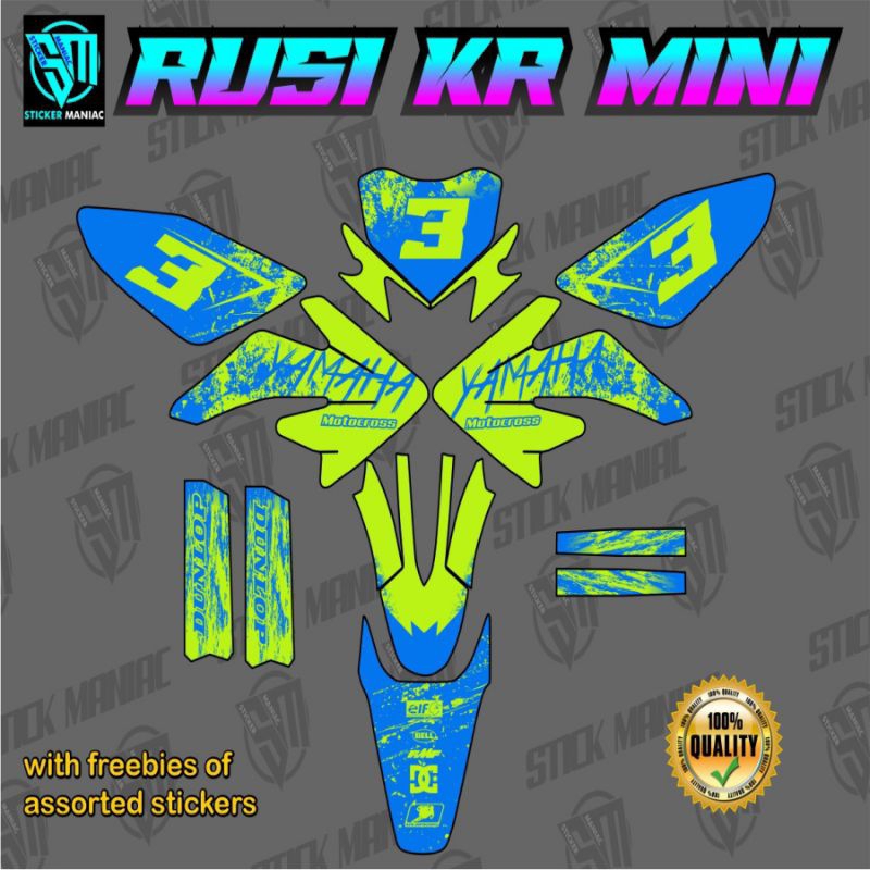 Rusi KR Mini decals sticker, Laminated | Shopee Philippines