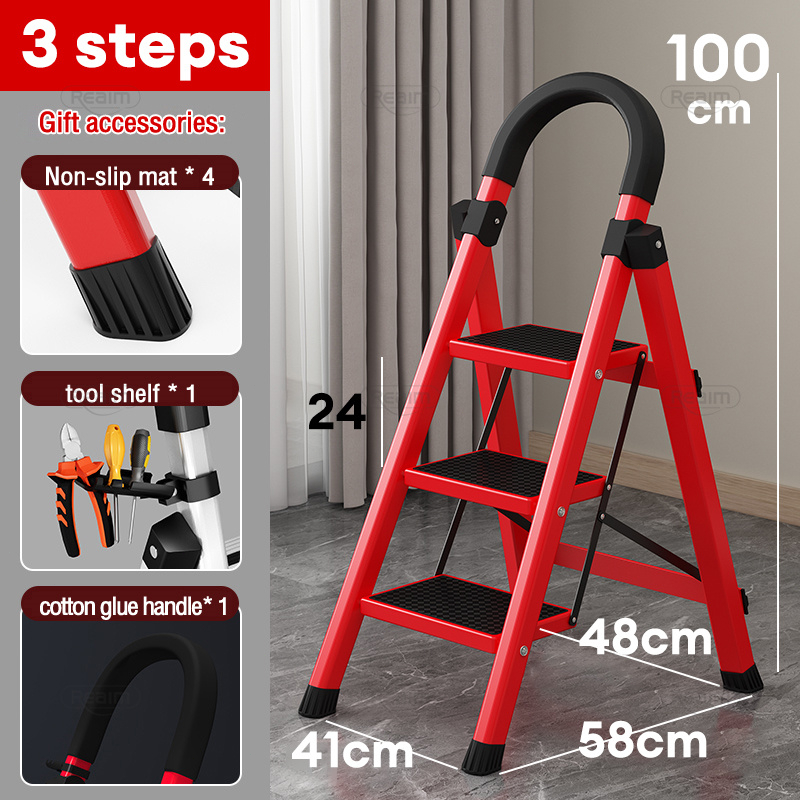 Ladder Foldable Carbon Steel Thicker Ladder 5/6/7/8 steps Household ...