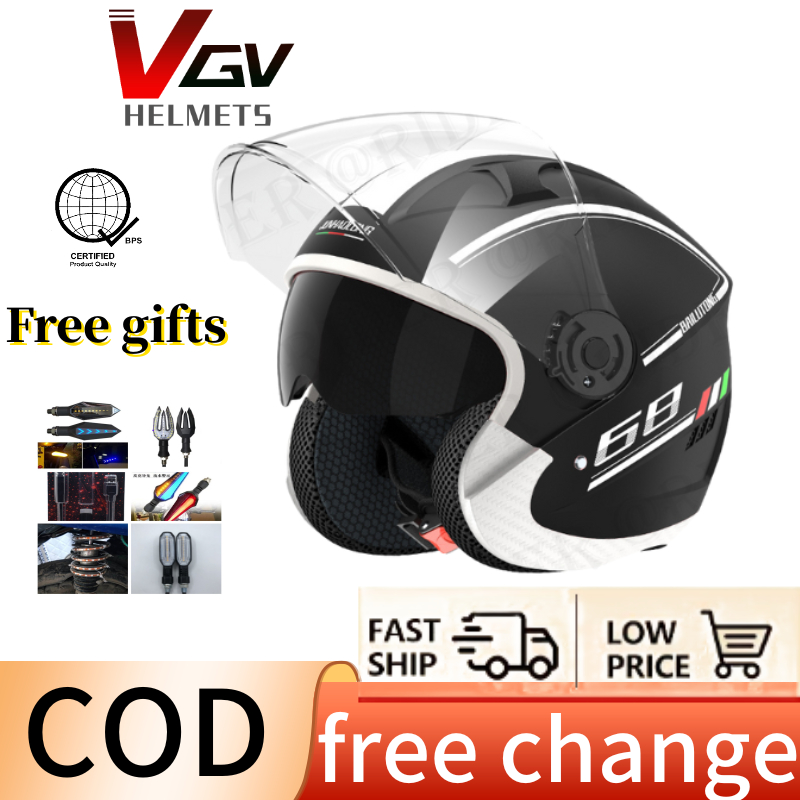 【Clearance Sale】Minor blemishes Half Face Motorcycle Helmets Double ...