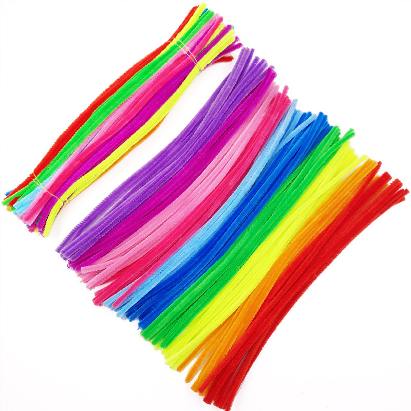 100Pcs Fuzzy Wire / Chenille Twist Wire For Handmade DIY Educational ...