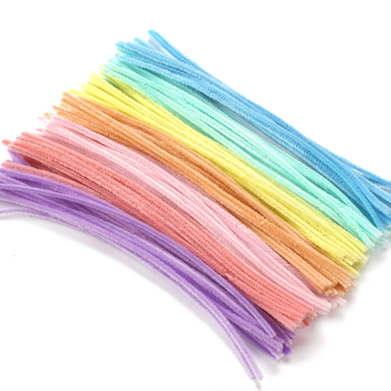100Pcs Fuzzy Wire / Chenille Twist Wire For Handmade DIY Educational ...