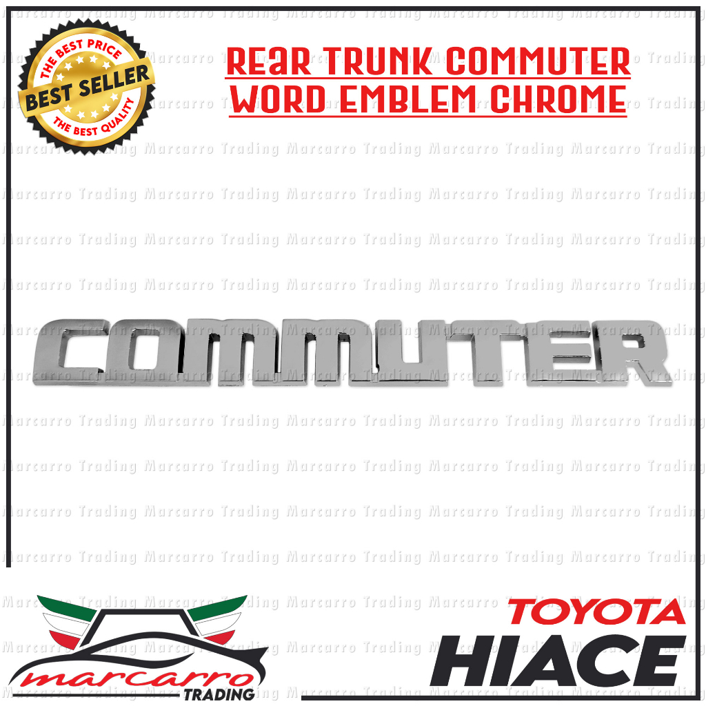 Rear Trunk COMMUTER Word Emblem Chrome for Toyota HiAce | Shopee ...