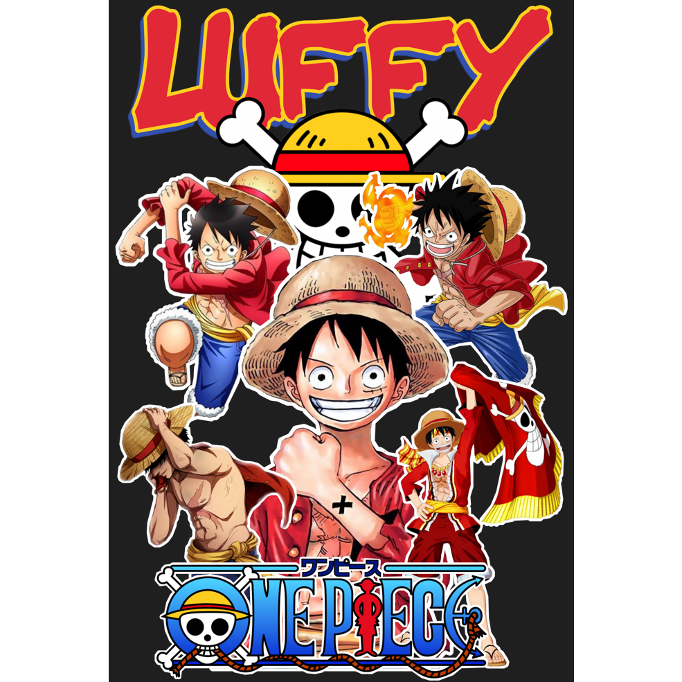 DTF IRON ON - ANIME - ONE PIECE LUFFY vol.1 Designs A4, A3, A3+ Print ...