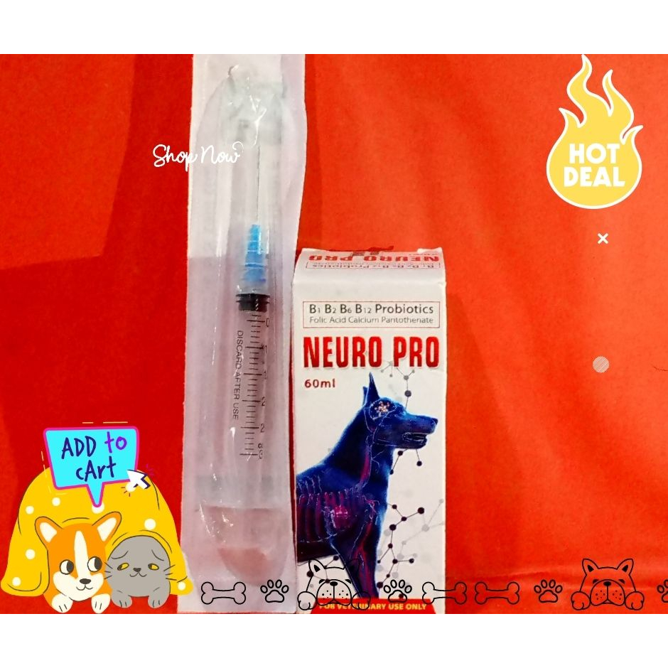 Neuro Pro 60ml Folic Acid Calcium Pantothenate for Dogs with Free Syringe | Shopee Philippines