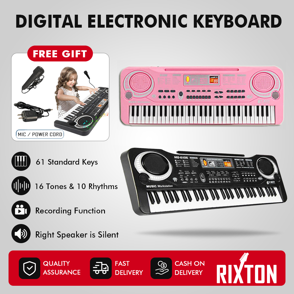 RIXTON 61 Keys Digital Piano Electronic Keyboard For Kids Electronic ...