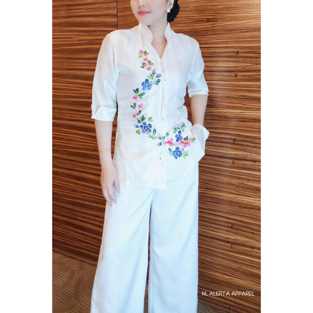 MODERN FILIPINIANA HAND PAINTED TOP BARONG FOR WOMEN | Shopee Philippines
