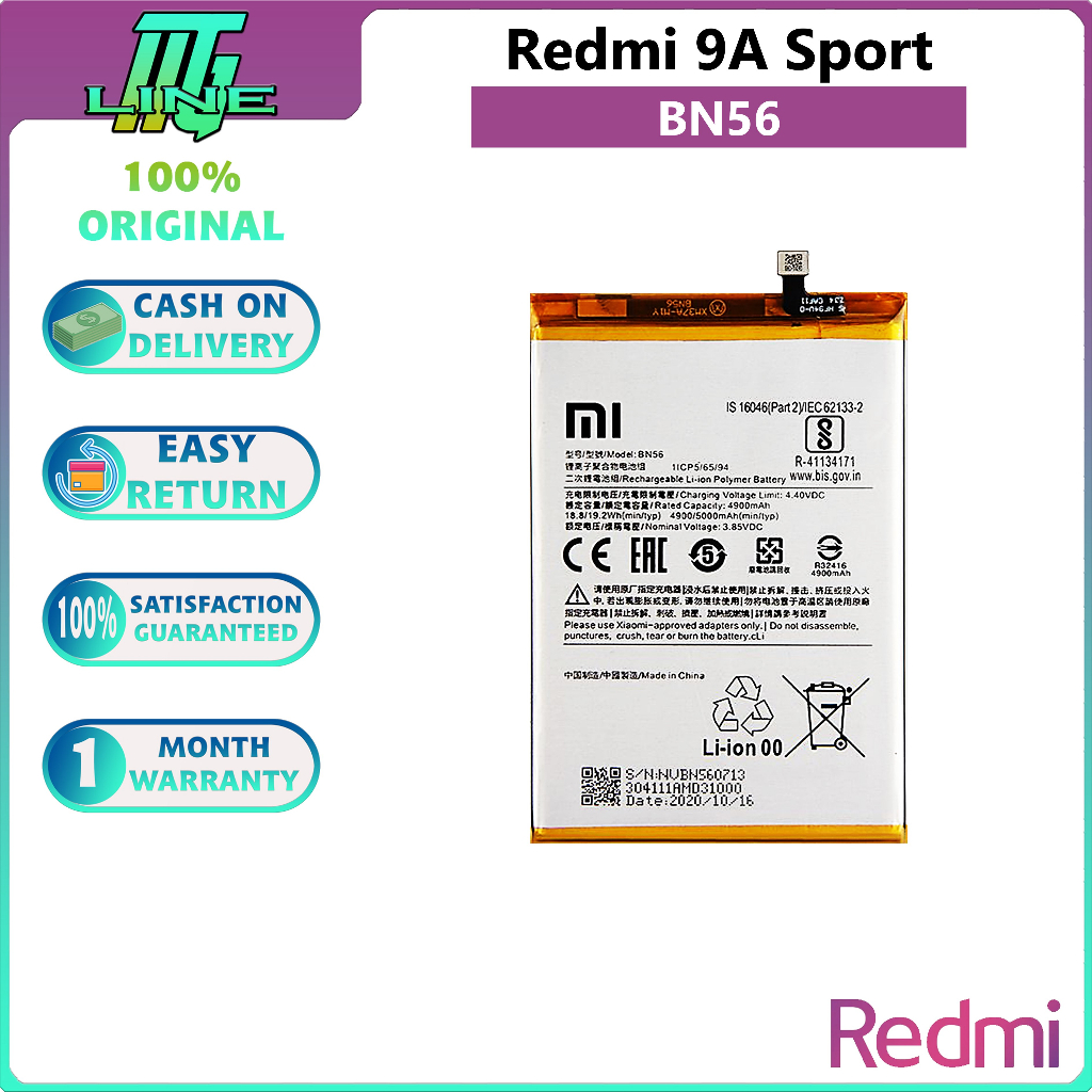 Original Redmi 9A Sport Battery BN56 5000mAh Capacity | Shopee Philippines