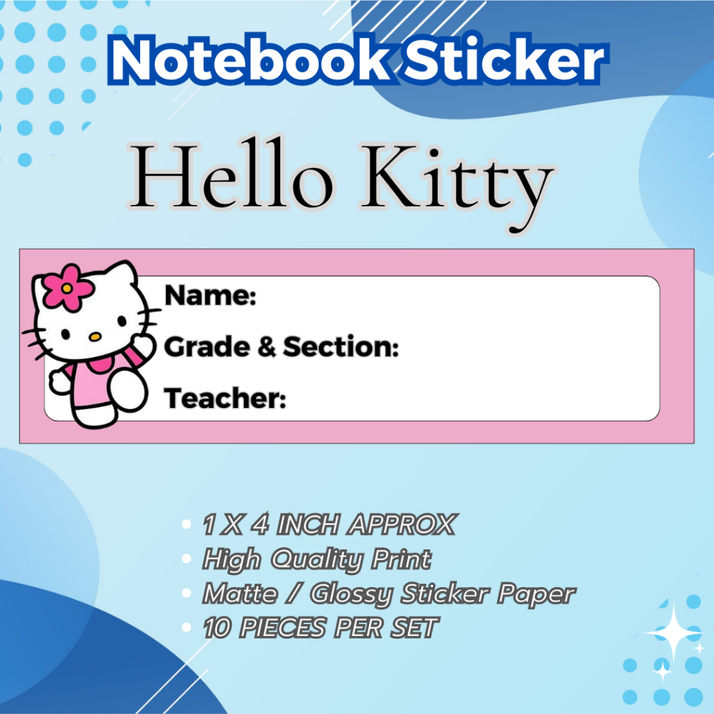 fast shipping - Cartoon Themed 10 pieces BLANK NAME LABEL/ notebook ...