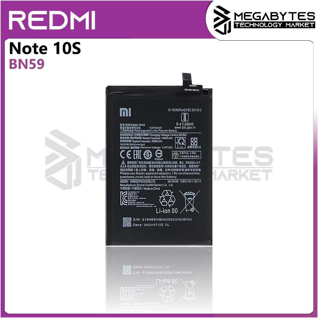 Original Battery for Redmi Note 10S Model M2101K7BG M2101K7BI ...