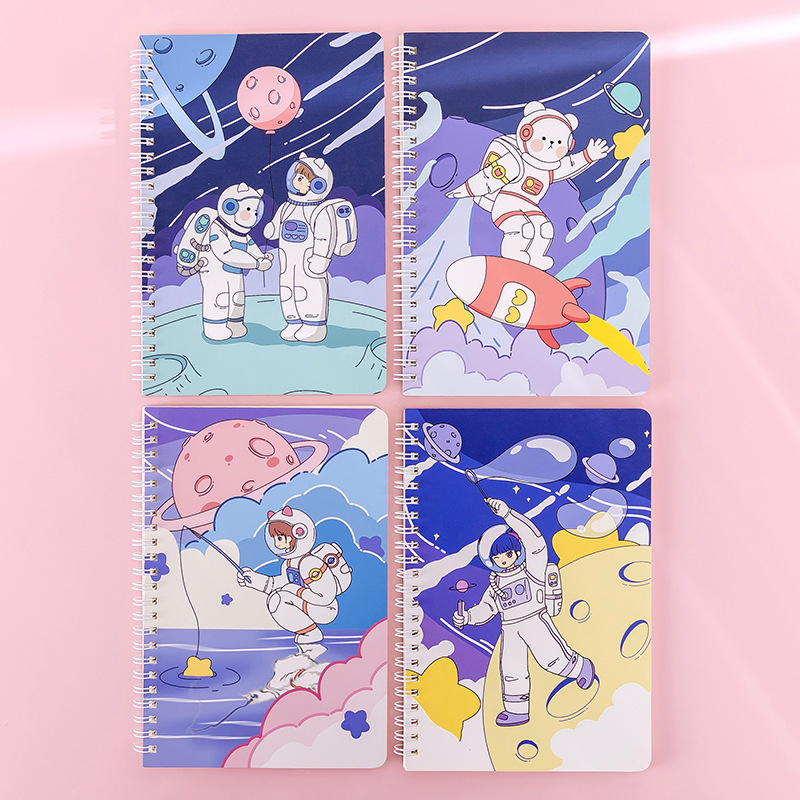 A5 Cartoon Coil Notebook Spiral Landscape aesthetic notepad Student ...