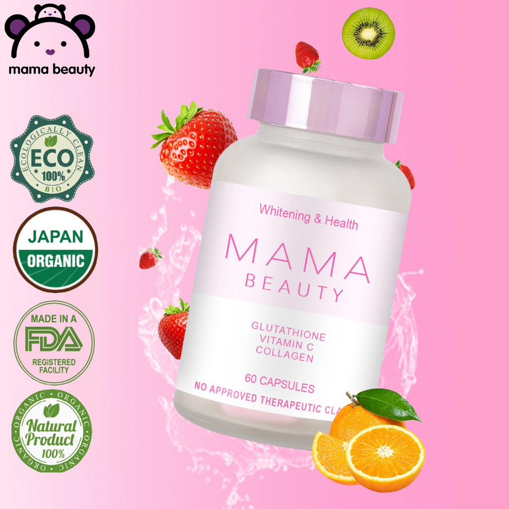 MAMA BEAUTY Whitening Glutathione Capsules with Collagen Skin Glowing ...