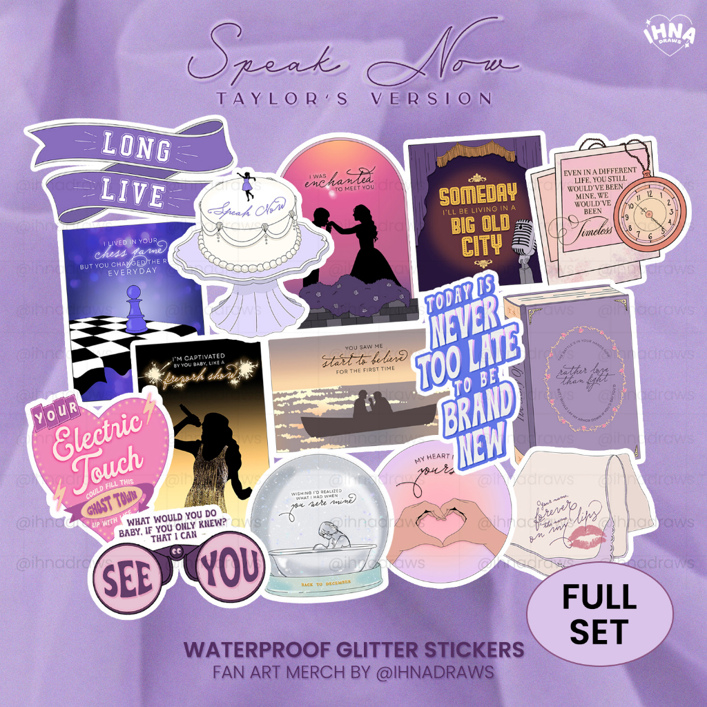 FULL SET Speak Now (Taylor's Version) Vinyl Stickers Fan Art Swiftie ...