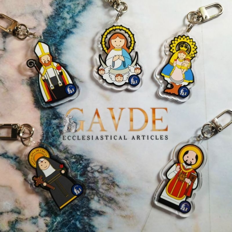 GAVDE Acrylic Premium Key Chain — Catholic Saint Character (Set C ...