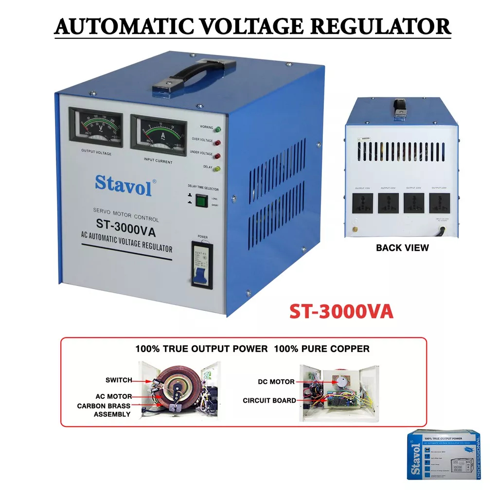 Stavol ST-3000VA Automatic Voltage Regulator ( 3000 Watts ) | Shopee ...
