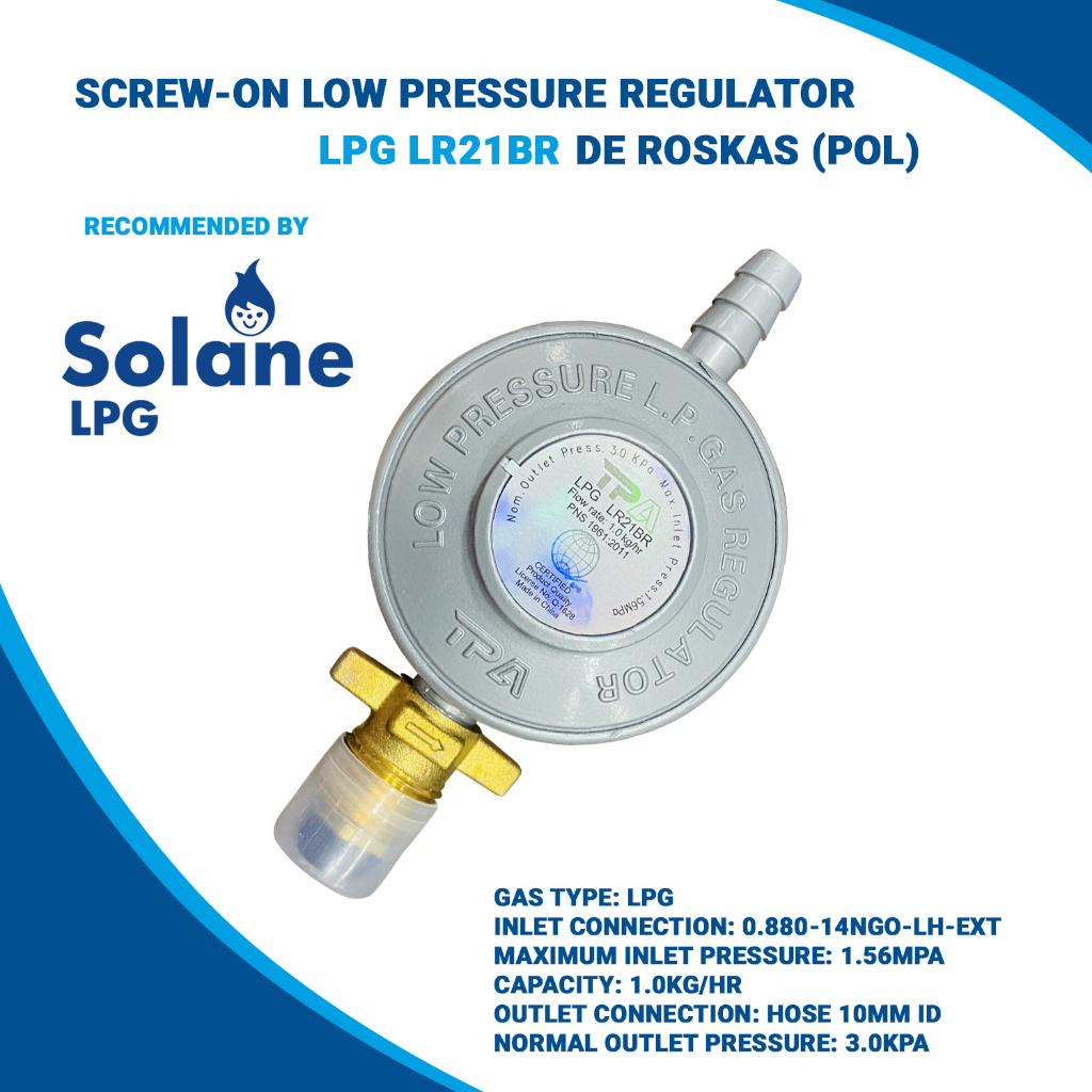 TPA LOW PRESSURE REGULATOR LPG LR21BR (DE ROSKAS/POL) RECOMMENDED BY ...