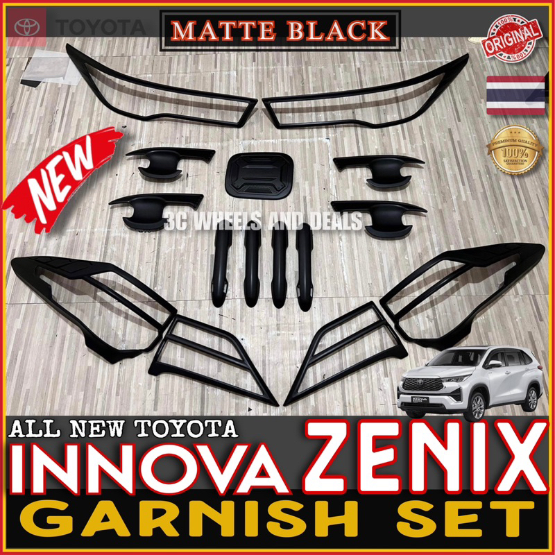 ALL NEW TOYOTA INNOVA ZENIX 2023-2024 PREMIUM GARNISH SET (matte black ...