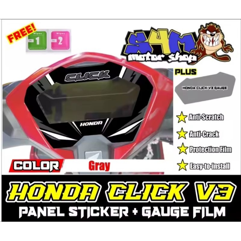 Honda Click Version 3 Sticker Decals With Smoked Gauge Film Protection ...