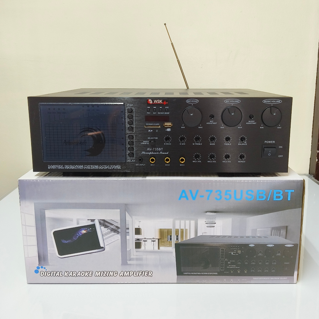 WSK AV-735 USB/BT/FM Professional Digital Karaoke Mixing Amplifier | Shopee Philippines