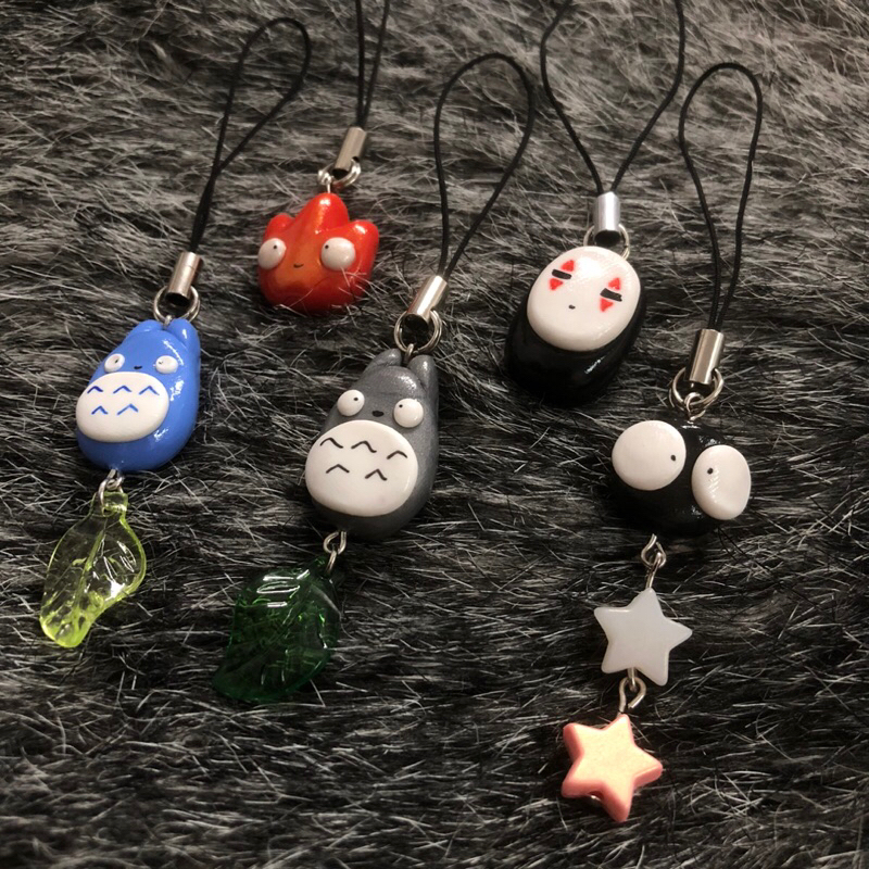 polymer clay keychain | Ghibli | Phone Dangle | no face | totoro ...