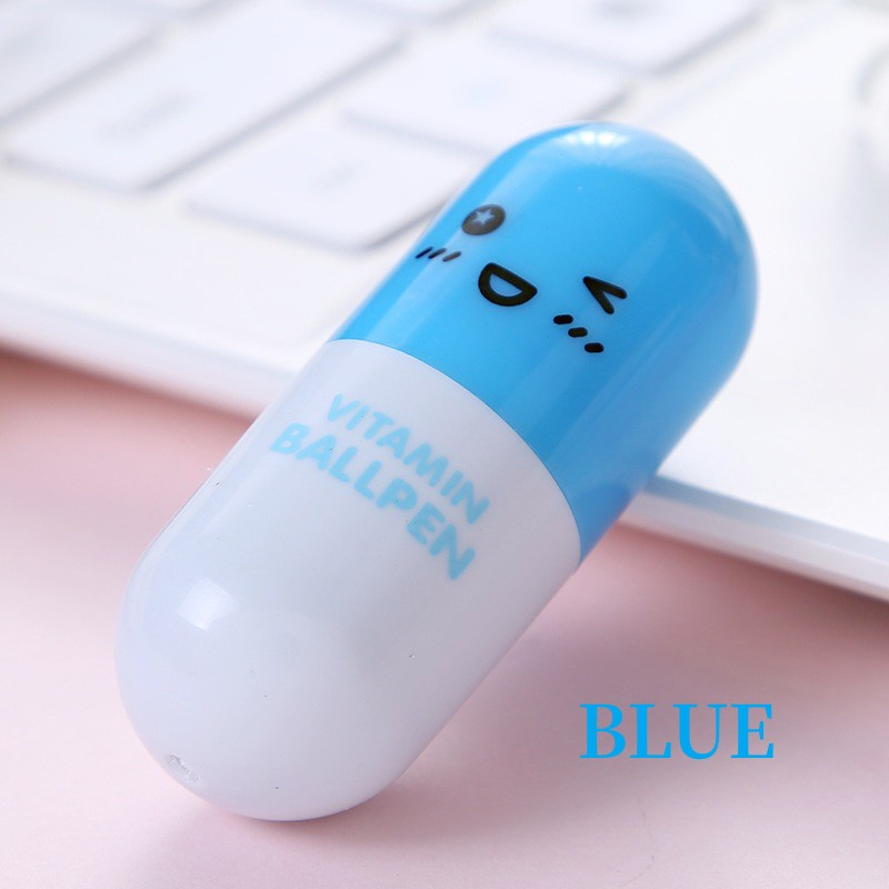 Creative Cute Capsule Shaped Retractable Ballpoint Pen School Office ...