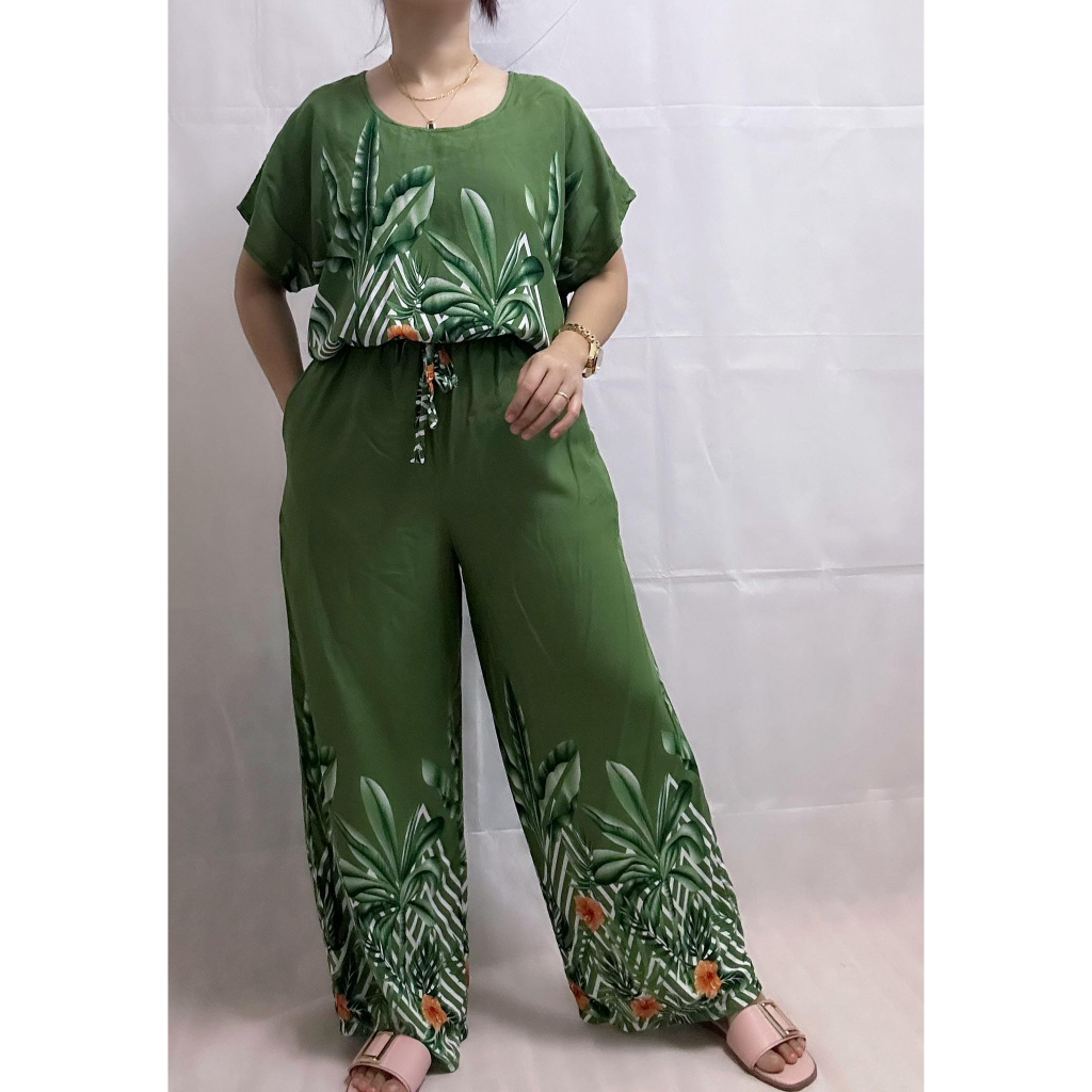 Challis Blouse Squarepants Terno w/ 2 Side Pockets Senepa Print ...